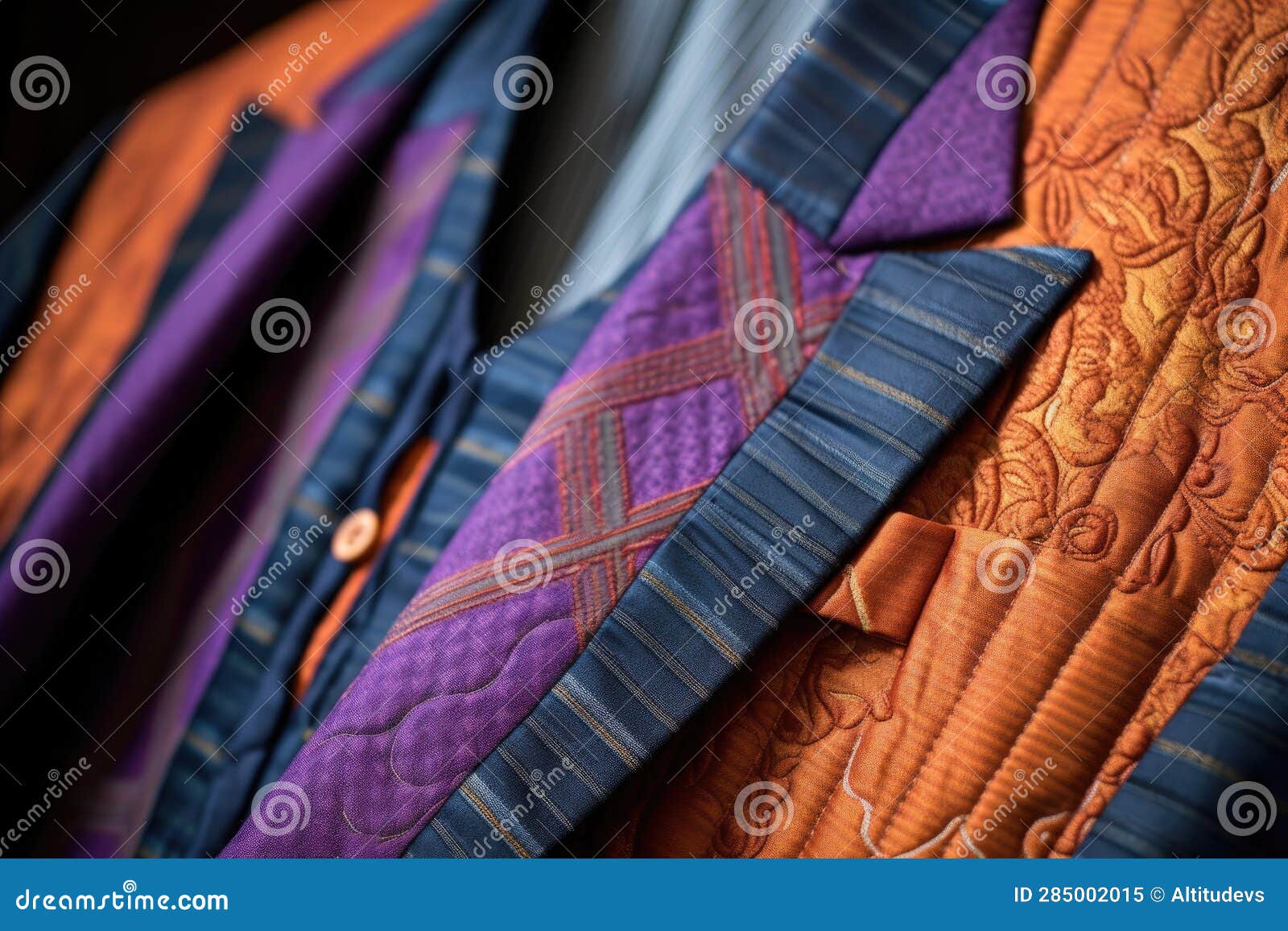 Detail of Suit Jacket Lining and Stitching Stock Illustration ...