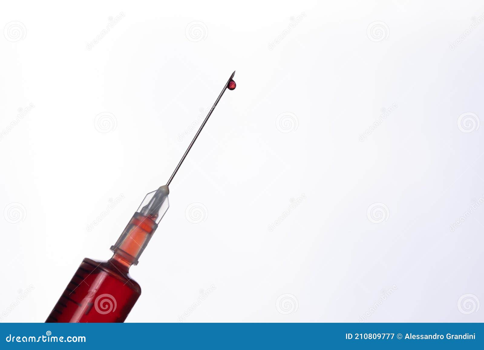 Detail of Syringe with Drop of Blood on the Tip Stock Image - Image of ...