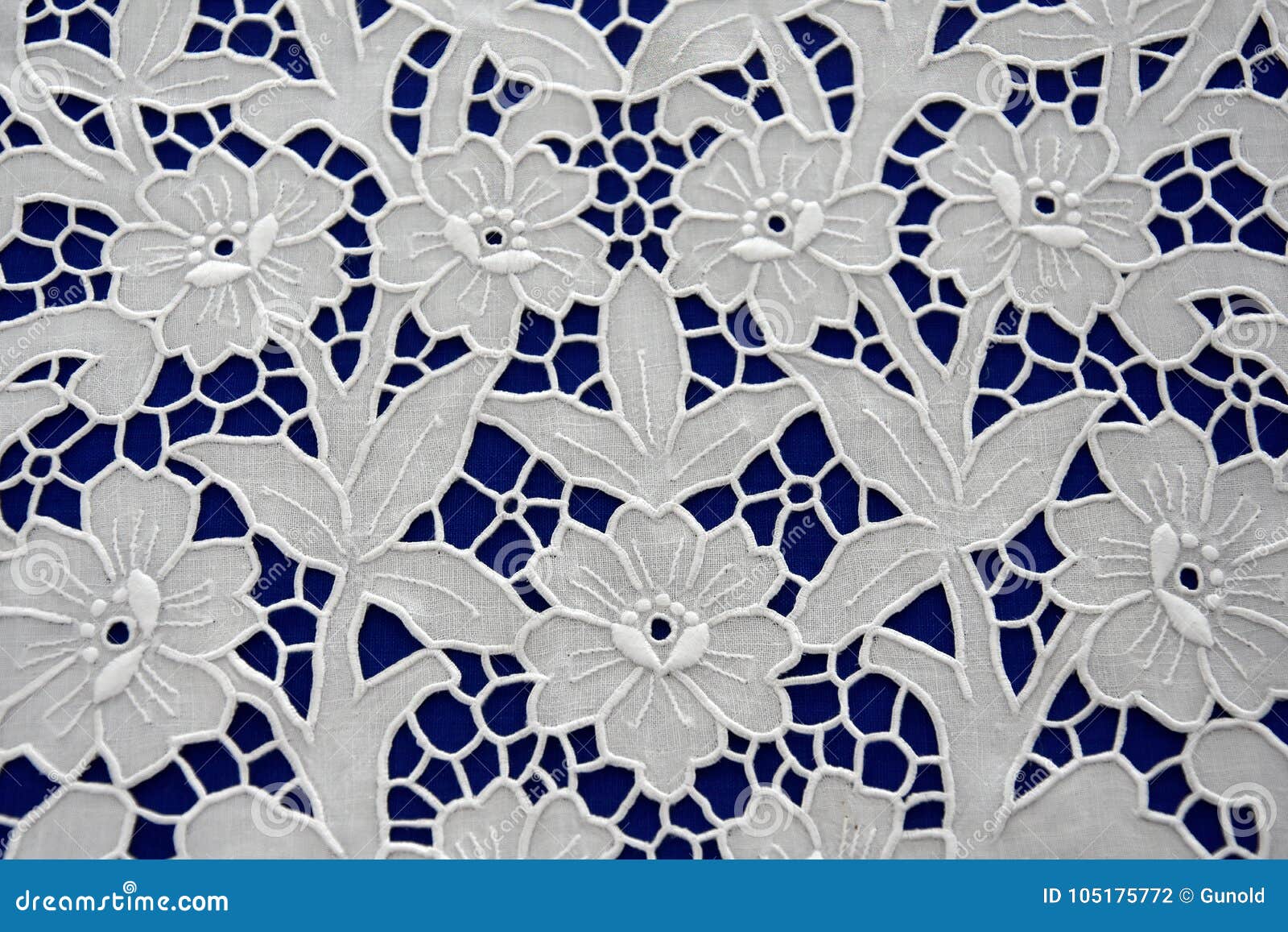 Richelieu Embroidery, Floral Pattern Stock Photo - Image of handmade ...