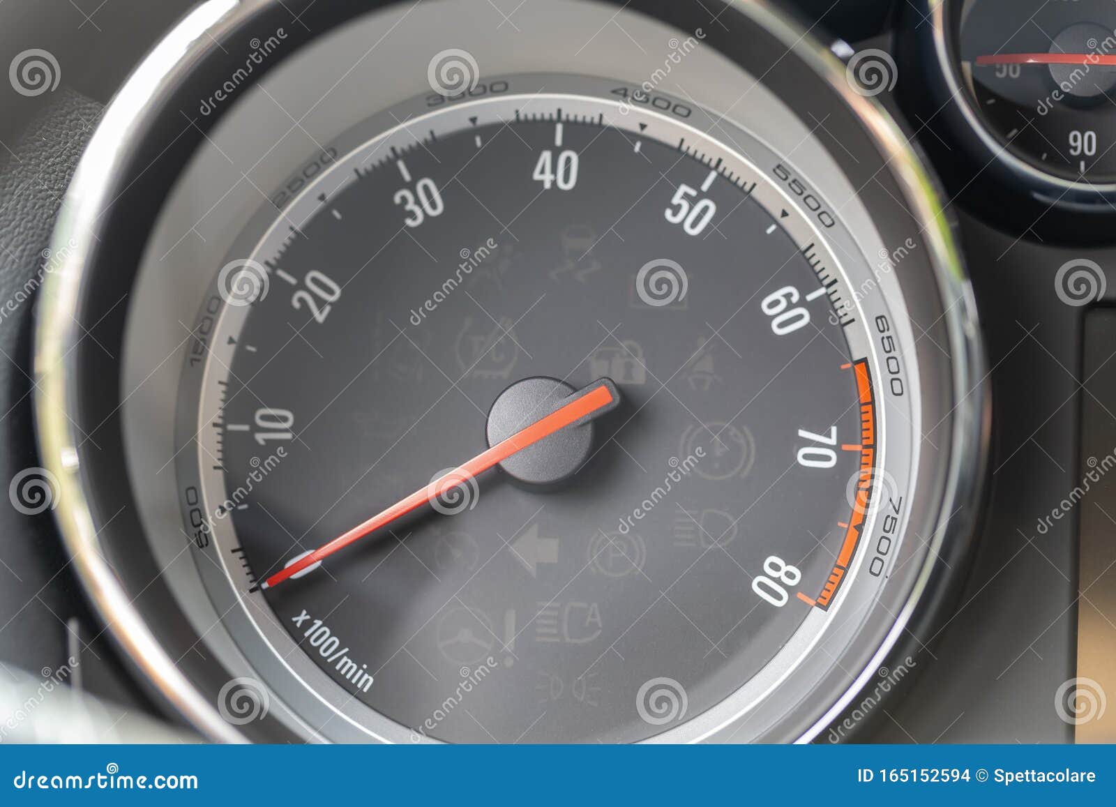 Detail of Tachometer in Modern Car Stock Photo - Image of tachometer ...