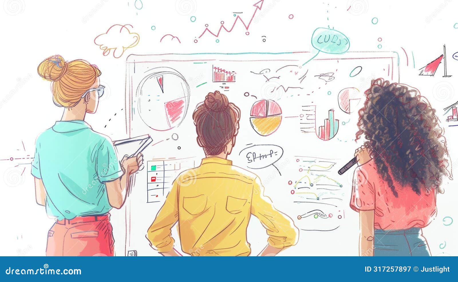 Detail of a Team of People Discussing Data Visualization and Ysis on a ...