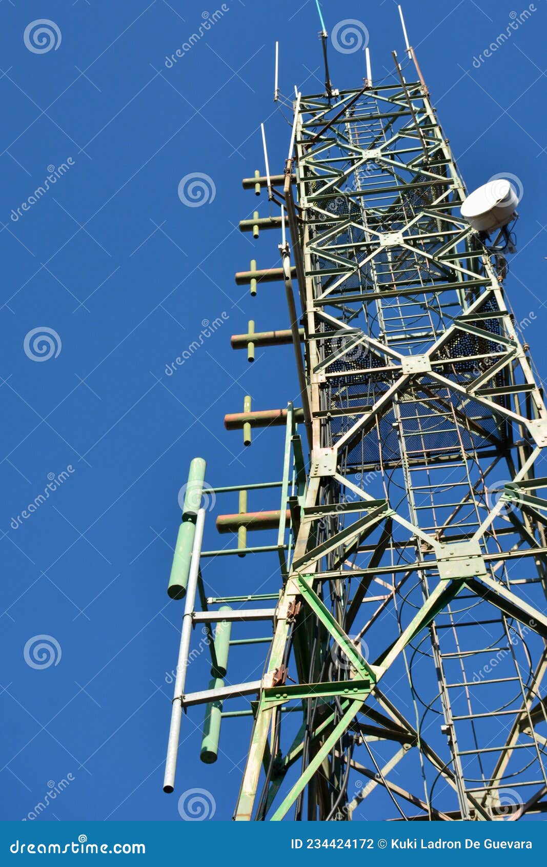 Detail of a Telecommunications Tower Stock Photo - Image of acero ...