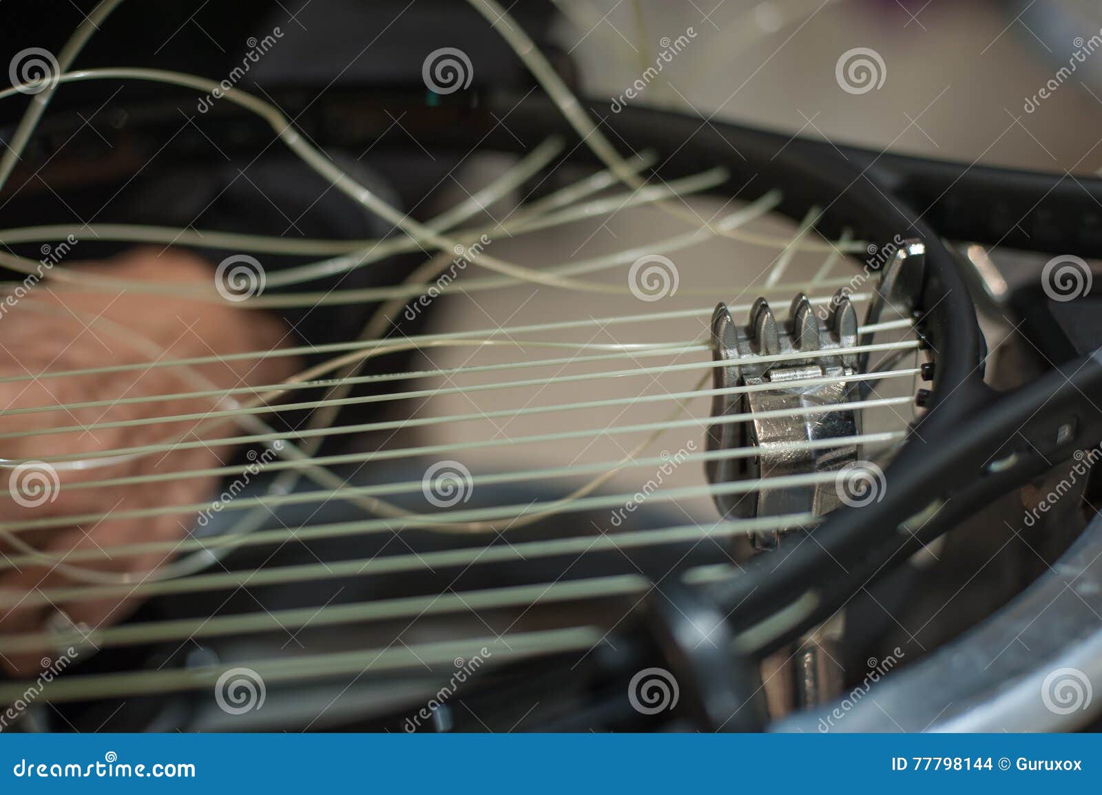 Detail of Tennis Racket in the Stringing Machine Stock Photo - Image of ...