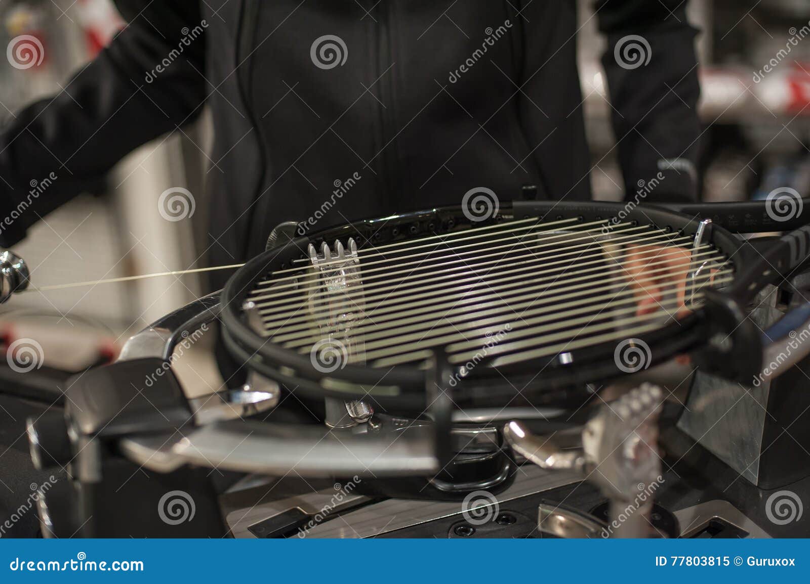 Detail of Tennis Racket in the Stringing Machine Stock Image - Image of ...
