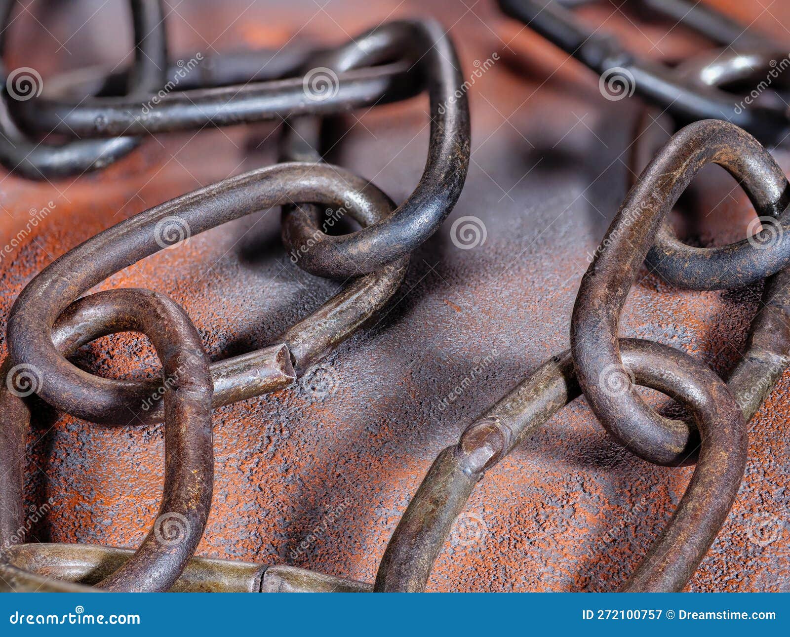 Detail Texture of Old Rusty Link Chain on a Grunge Background Stock ...