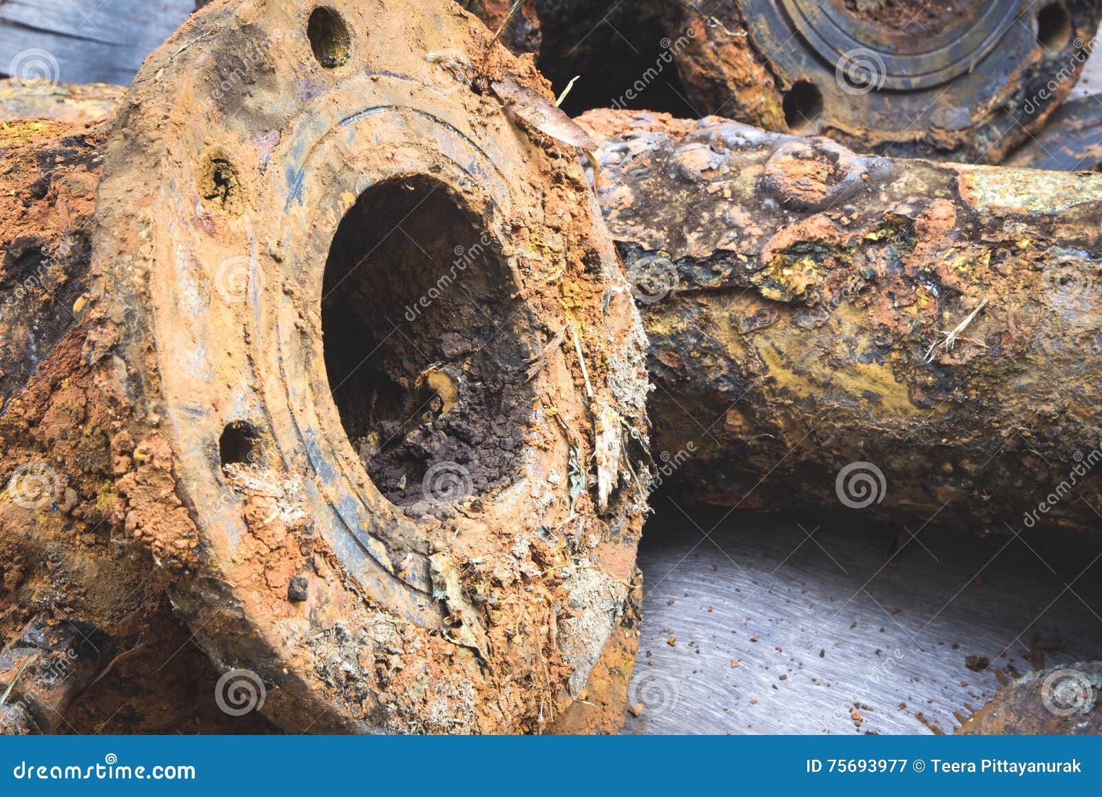 Detail and Texture of the Rusty Steel Water Supply Pipe Stock Image ...