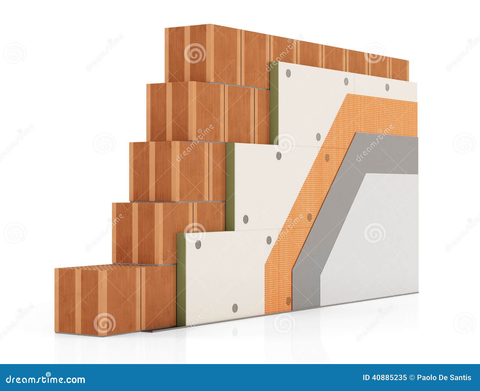 Detail Of Thermal Insulation Of A Brick Wall Stock Image - Image: 40885235