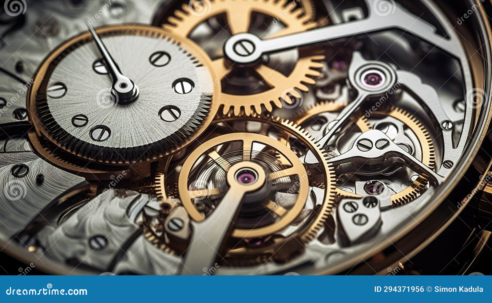 Detail To Watch Movement with Advanced Gears Stock Photo - Image of ...