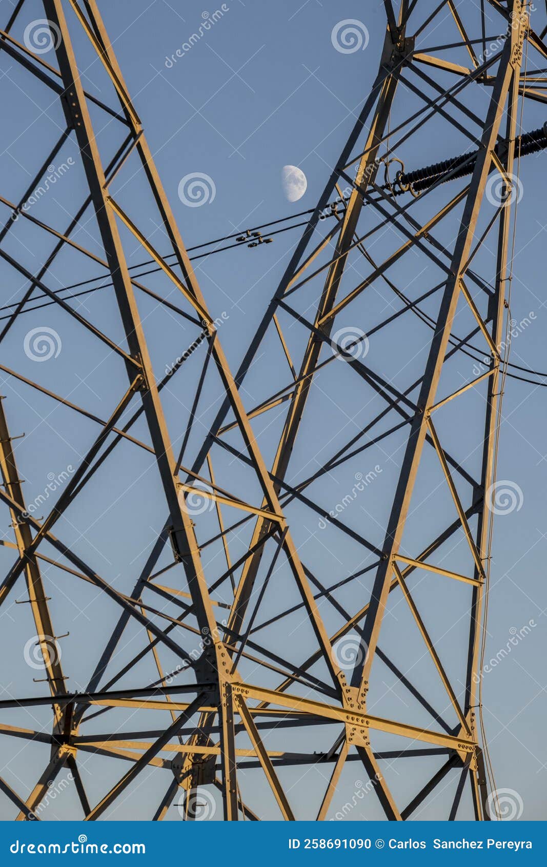 Detail of a Tower of High Voltage Cables Stock Photo - Image of ...