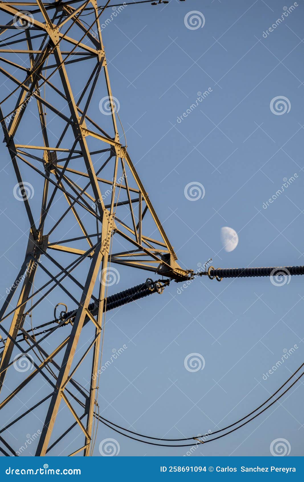 Detail of a Tower of High Voltage Cables Stock Photo - Image of ...