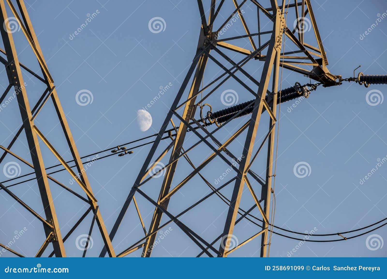 Detail of a Tower of High Voltage Cables Stock Image - Image of ...