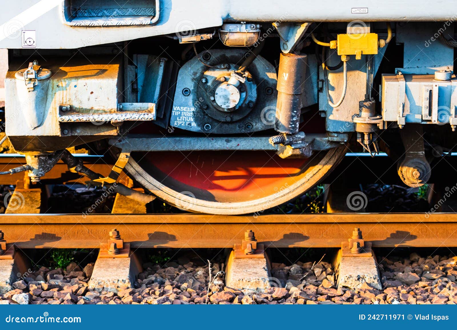 Detail of Train Suspension and Wheels in Bucharest, Romania, 2022 ...
