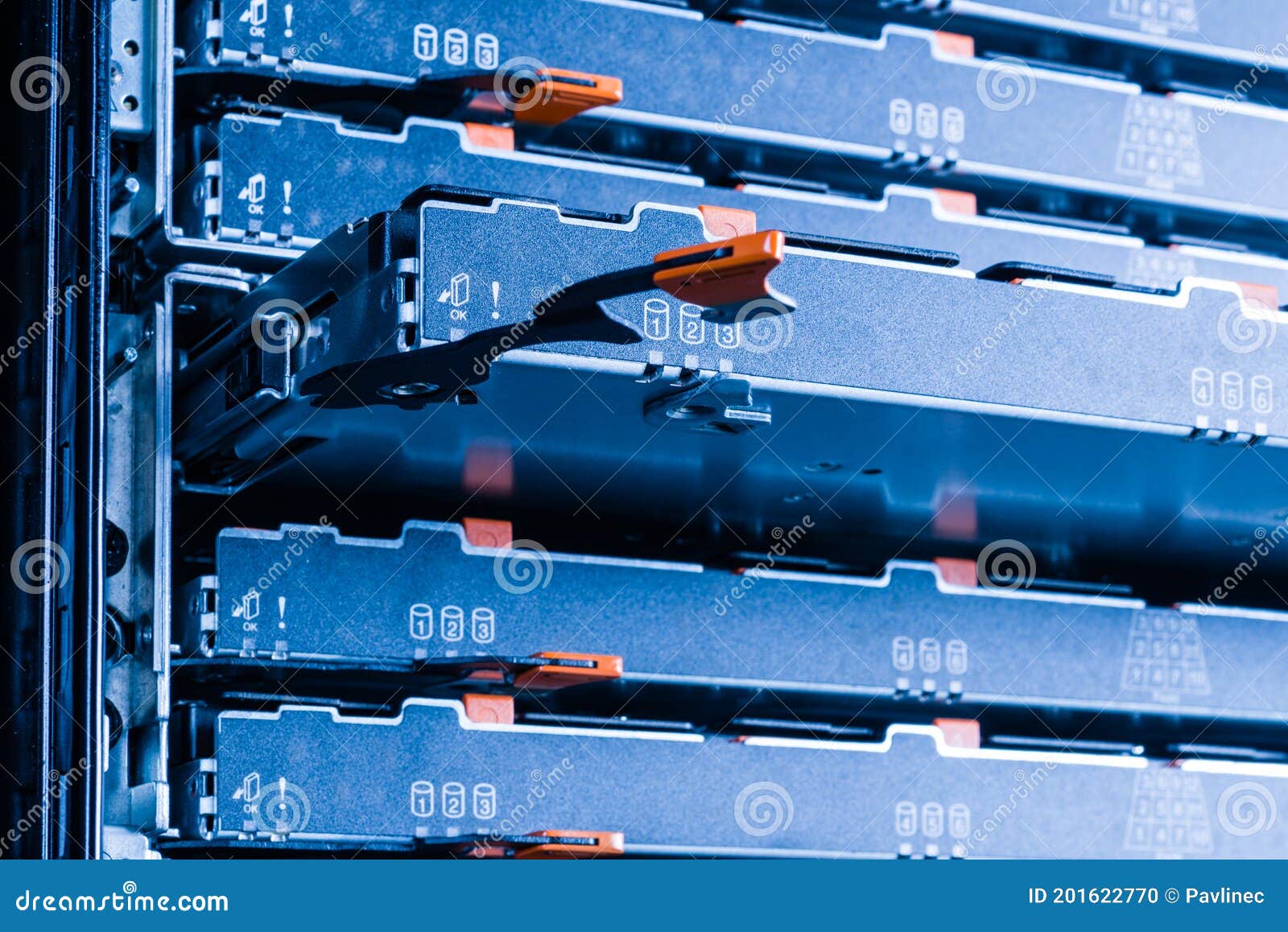 Detail Trays with Hard Drives Inside Data Cloude Center Stock Photo ...