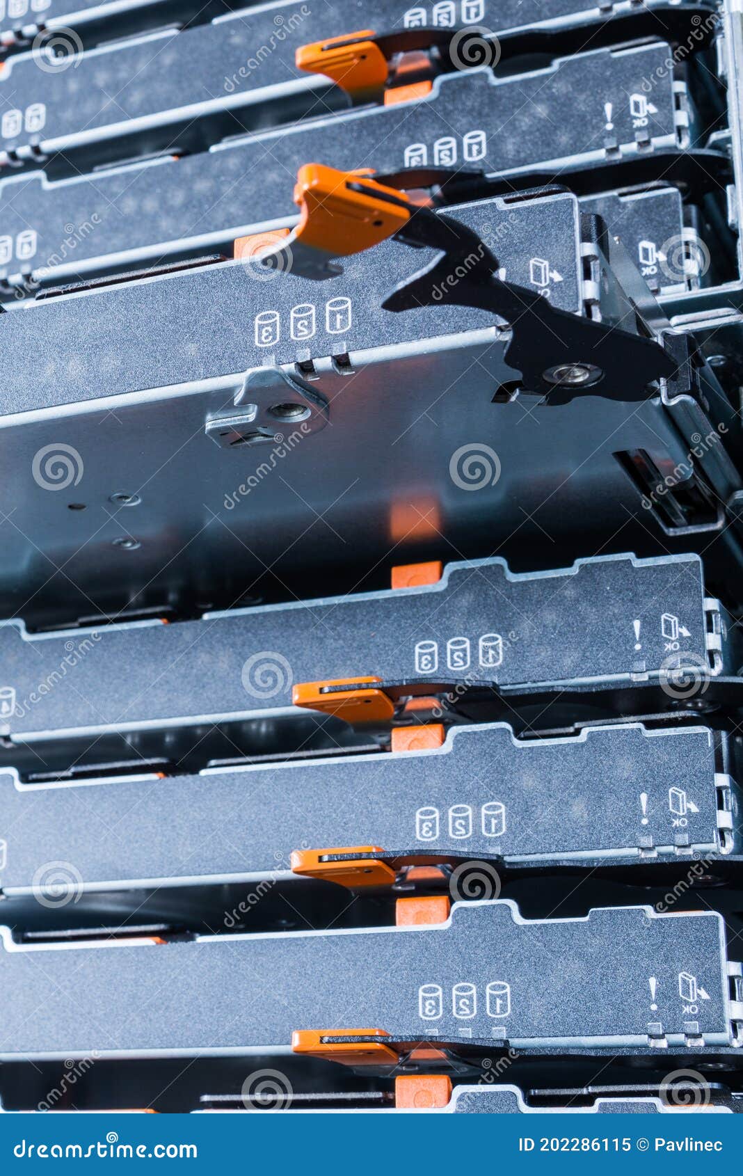 Detail Trays with Hard Drives Inside Data Cloude Center Stock Image ...