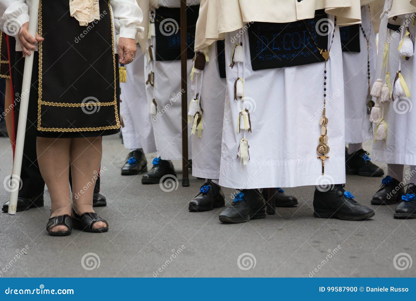Detail of the Trditional Dresses of Christian Confraternity Members ...