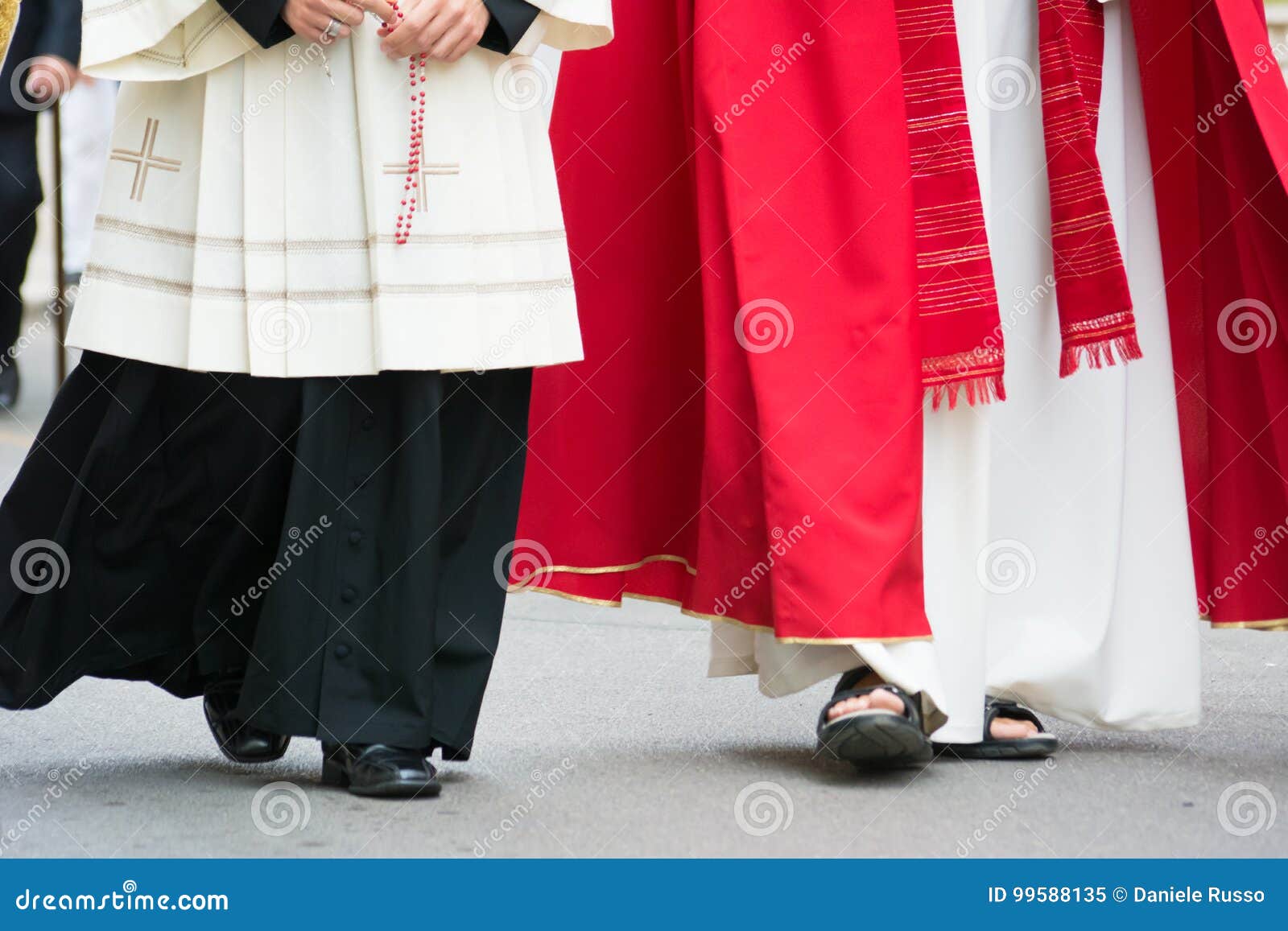 Detail of the Trditional Dresses of Christian Confraternity Members ...