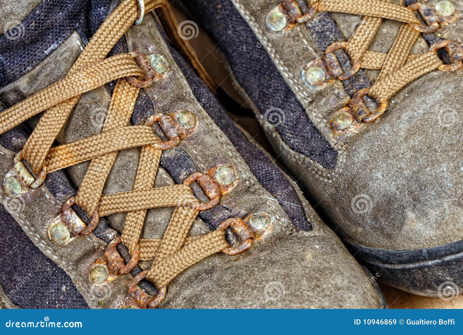Detail of trekking shoes stock image. Image of leather - 10946869