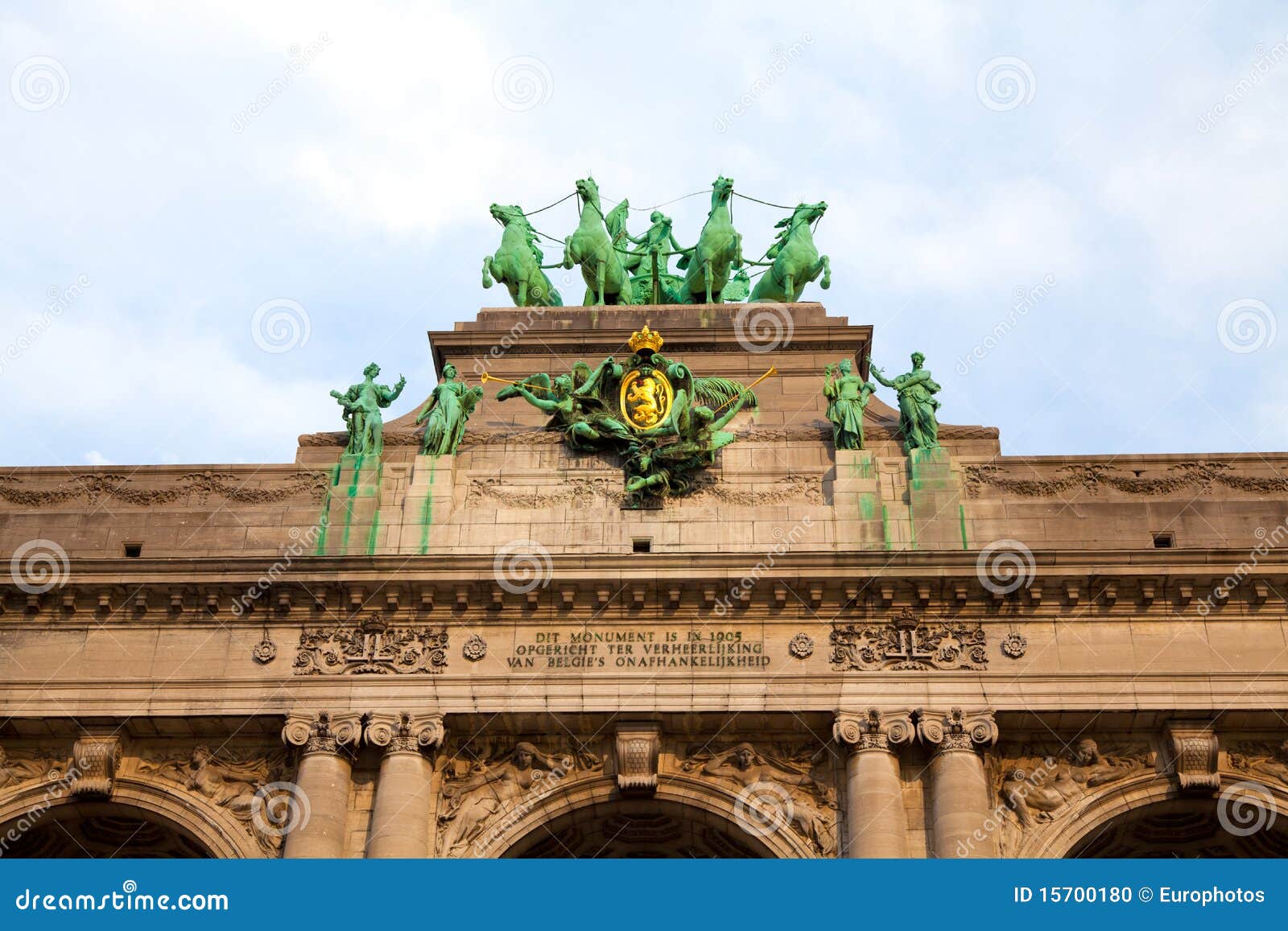 Detail of the Triumphal Arch in Brussels Stock Photo - Image of ...