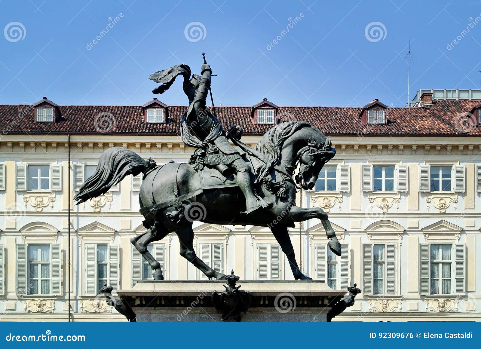 Detail of the Turin center stock photo. Image of horse - 92309676