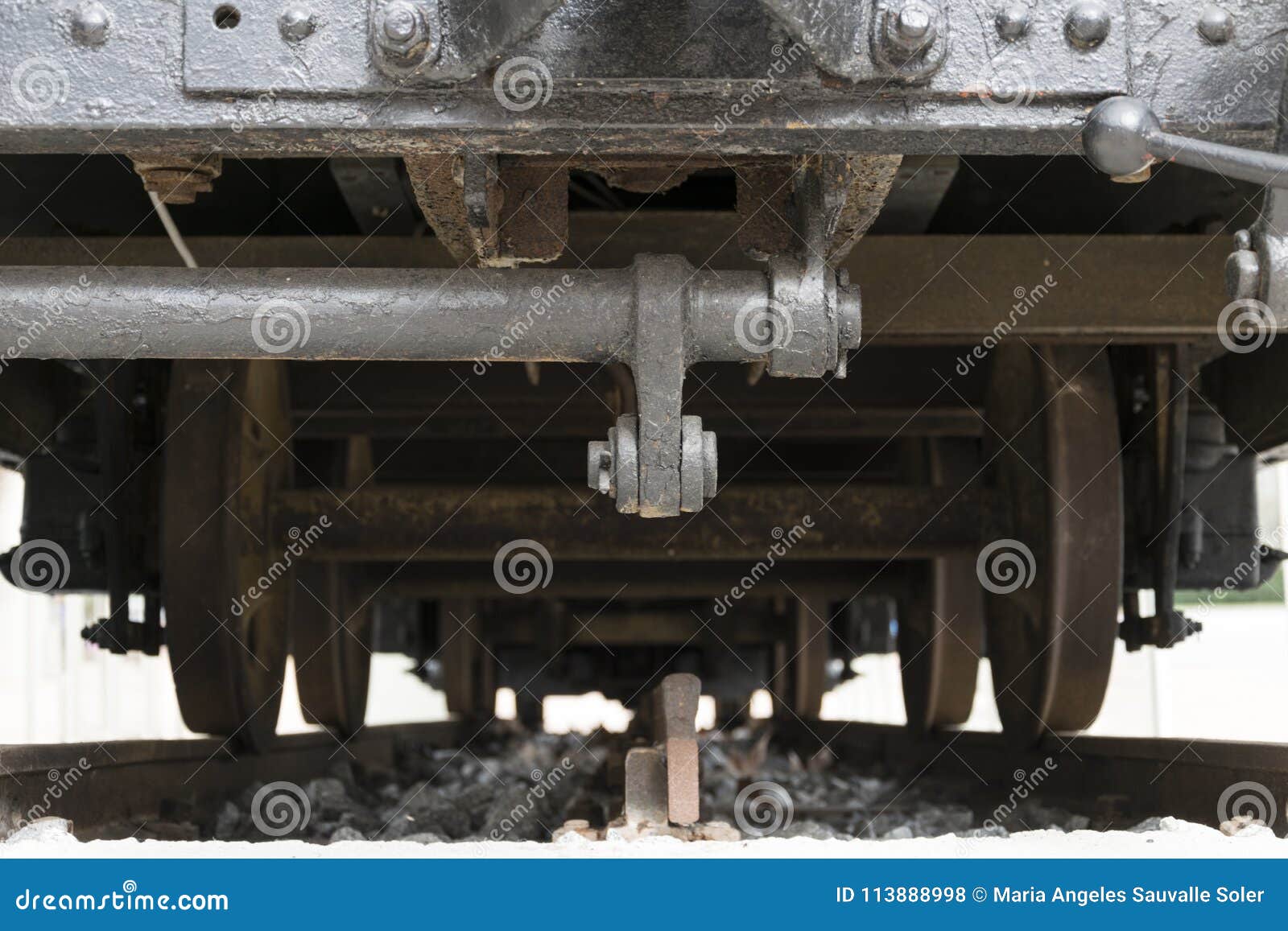 Detail from under a wagon. stock photo. Image of rack - 113888998