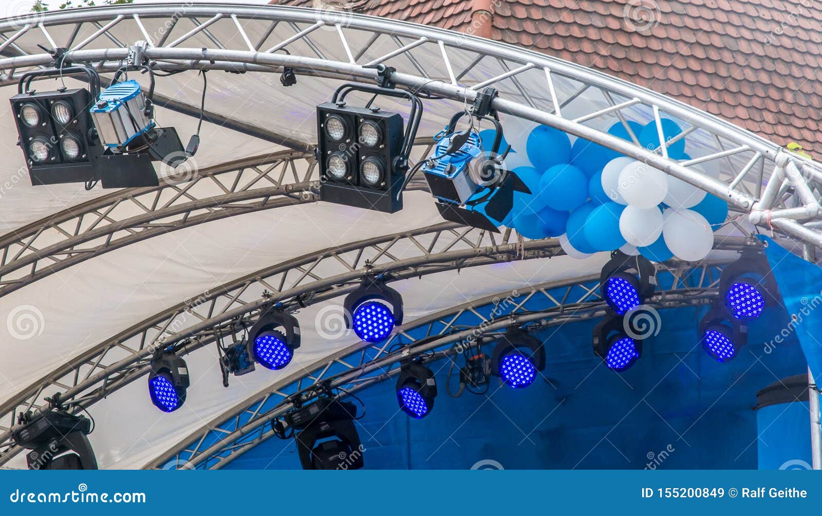 Stage Technology of an Open-air Stage in Detail Stock Image - Image of ...