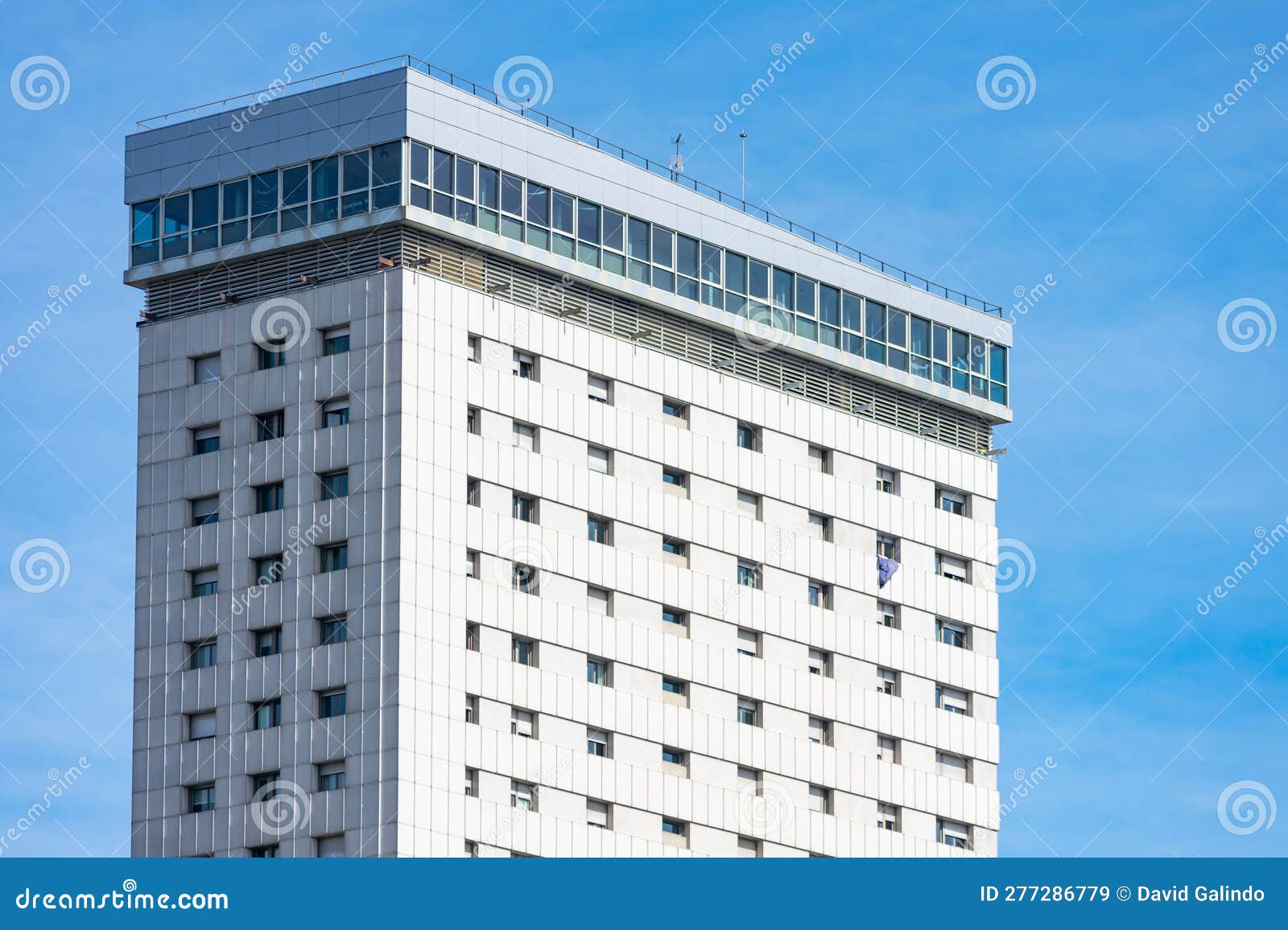 Detail of the Upper Part of a Skyscraper in the City Stock Image ...