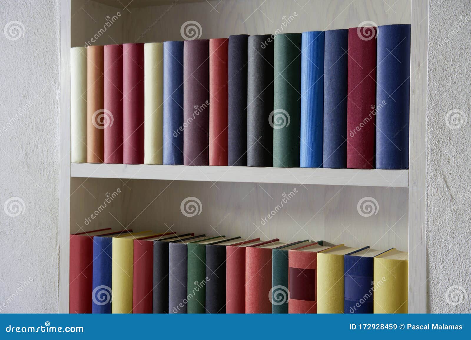 Detail of Various Colorful Books in a Shelf Stock Image - Image of ...