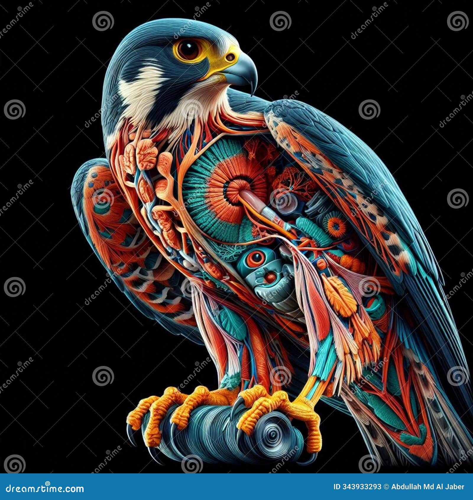 Anatomy of Eagle in Details View Stock Illustration - Illustration of ...