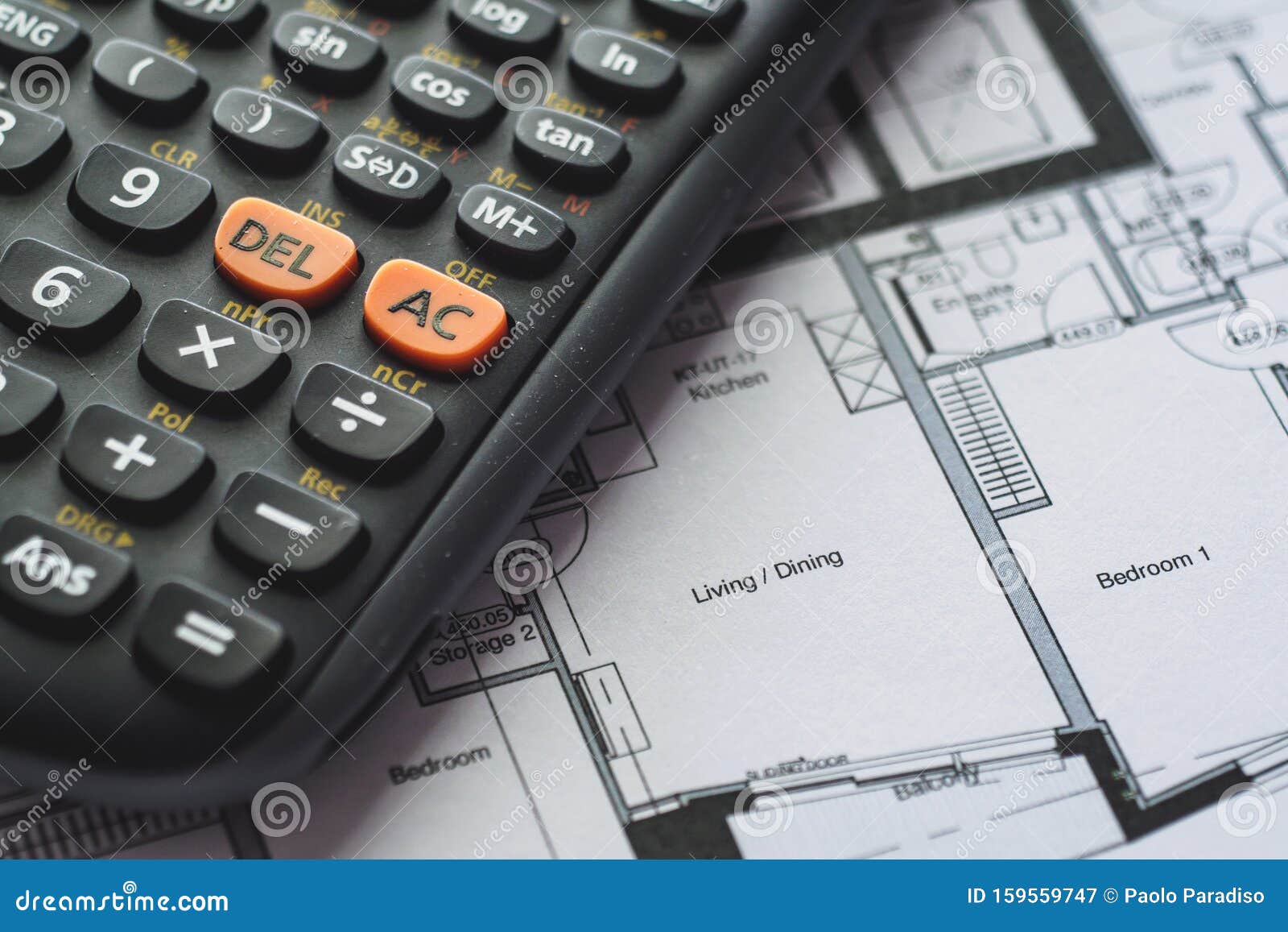 Detail View of Architectural and Structural Construction Drawings with ...