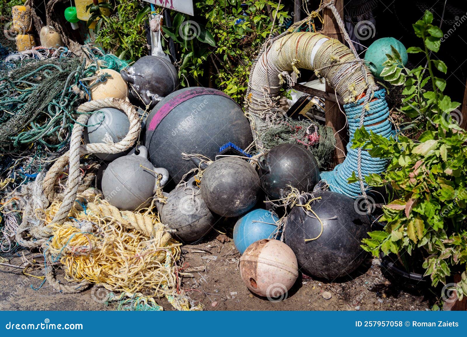 Detail View and Background of Used Fishing Nets Stock Photo - Image of ...