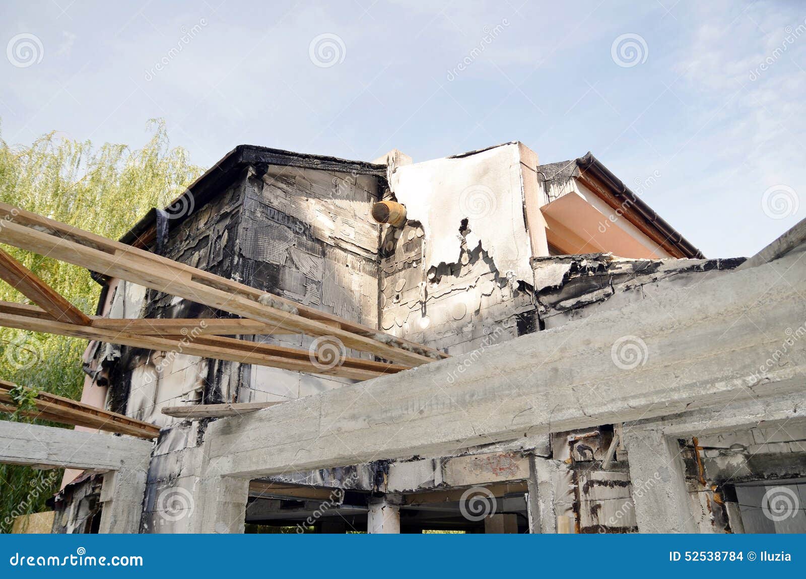 Detail View of a Burnt-out Building Stock Photo - Image of arson ...
