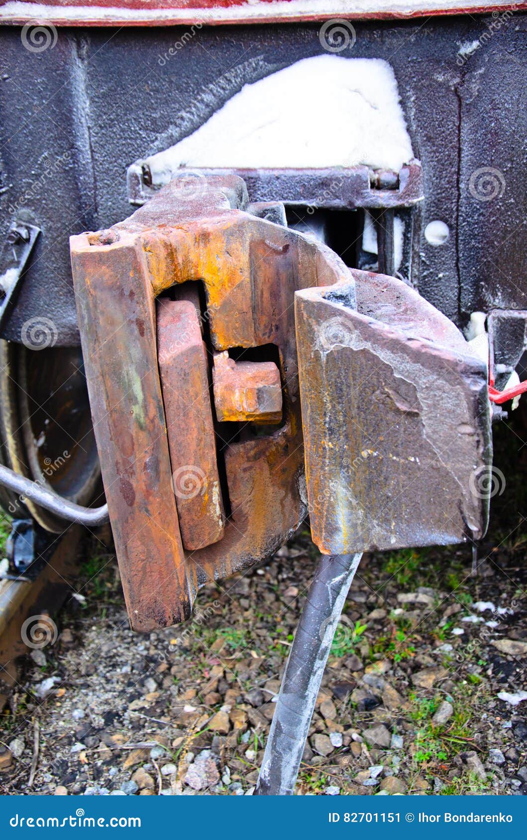 Detail View on a Cargo Train Coupler Stock Image - Image of fasten ...