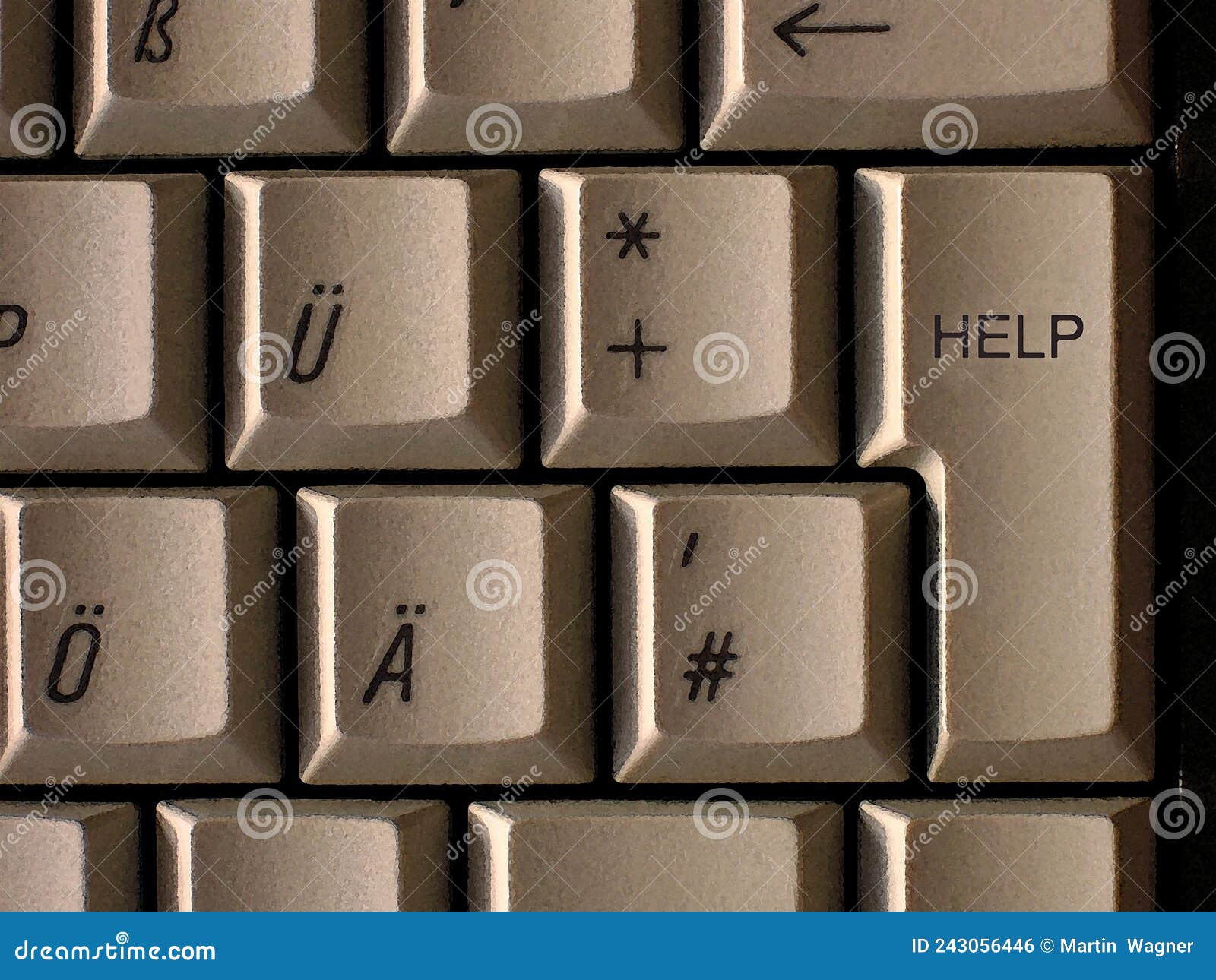 Close-up of a Computer Keyboard with the Help Key Stock Photo - Image ...