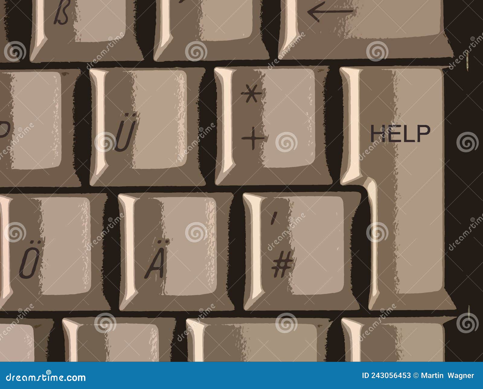 Close-up of a Computer Keyboard with the Help Key Stock Image - Image ...