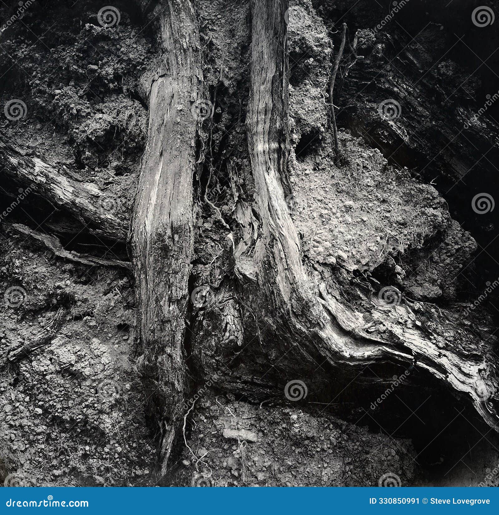 Exposed Section of on Old Damaged Tree Trunk Stock Image - Image of ...
