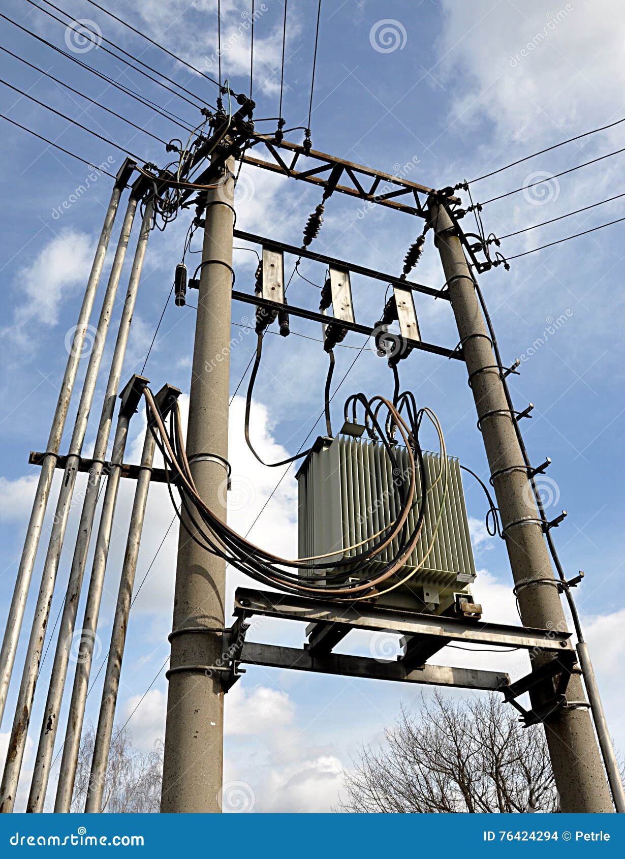 Modern Oil Transformers And Voltage Distributions Royalty-Free Stock ...