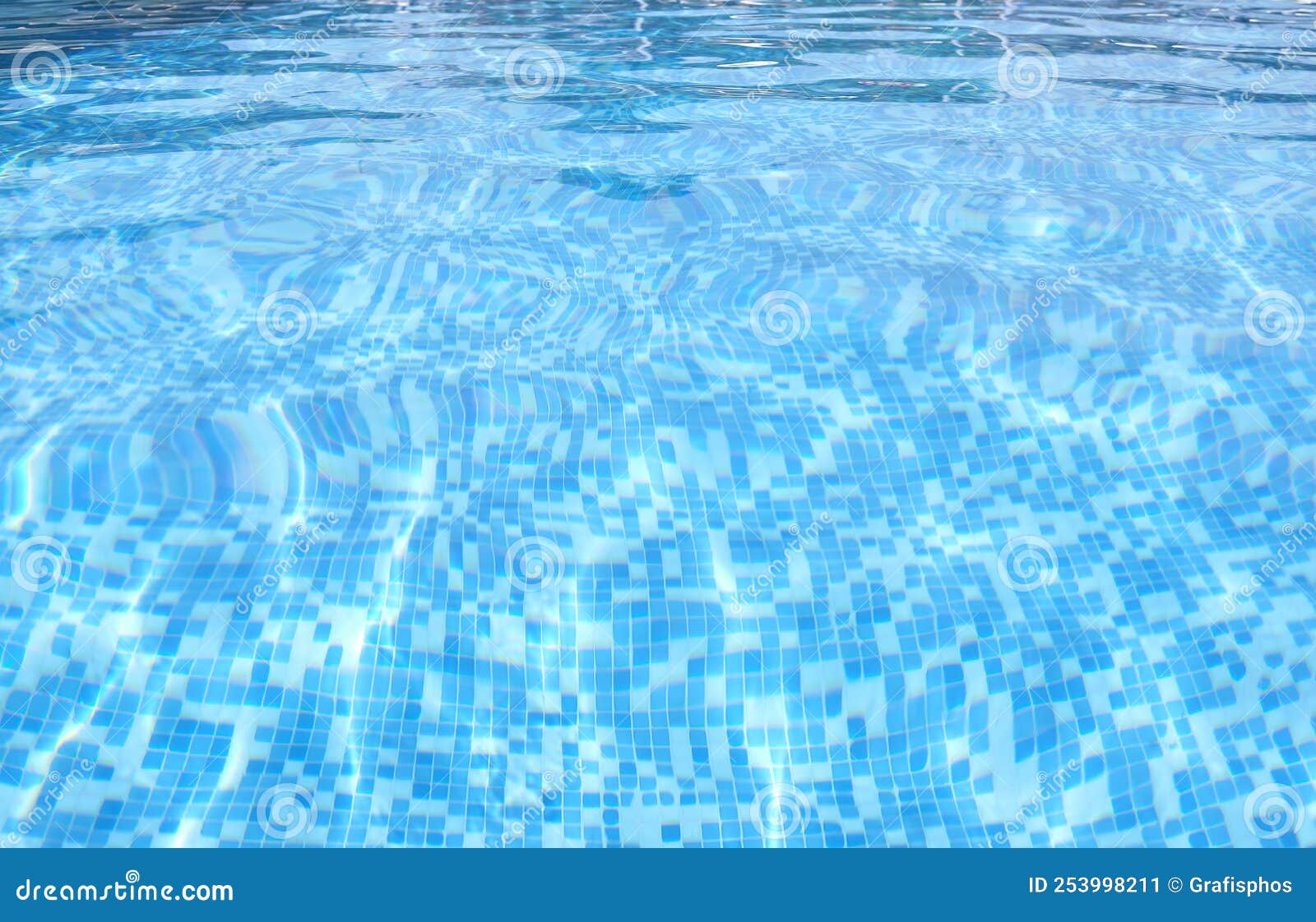 View of the Surface of a Swimming Pool with a Tiled Bottom Stock Image ...