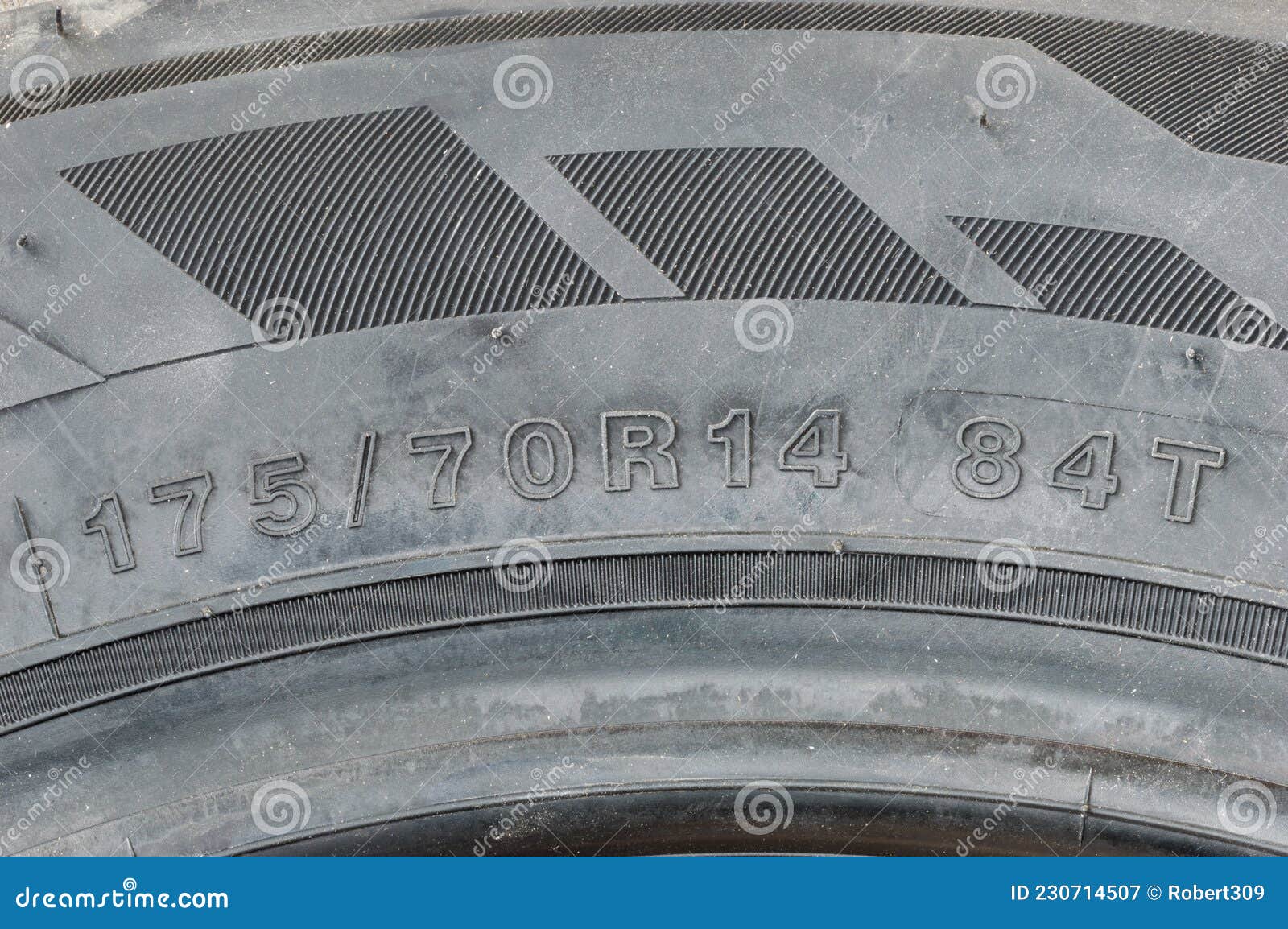 Detail View of Tire with Tire Width, Height and Wheel Diameter ...