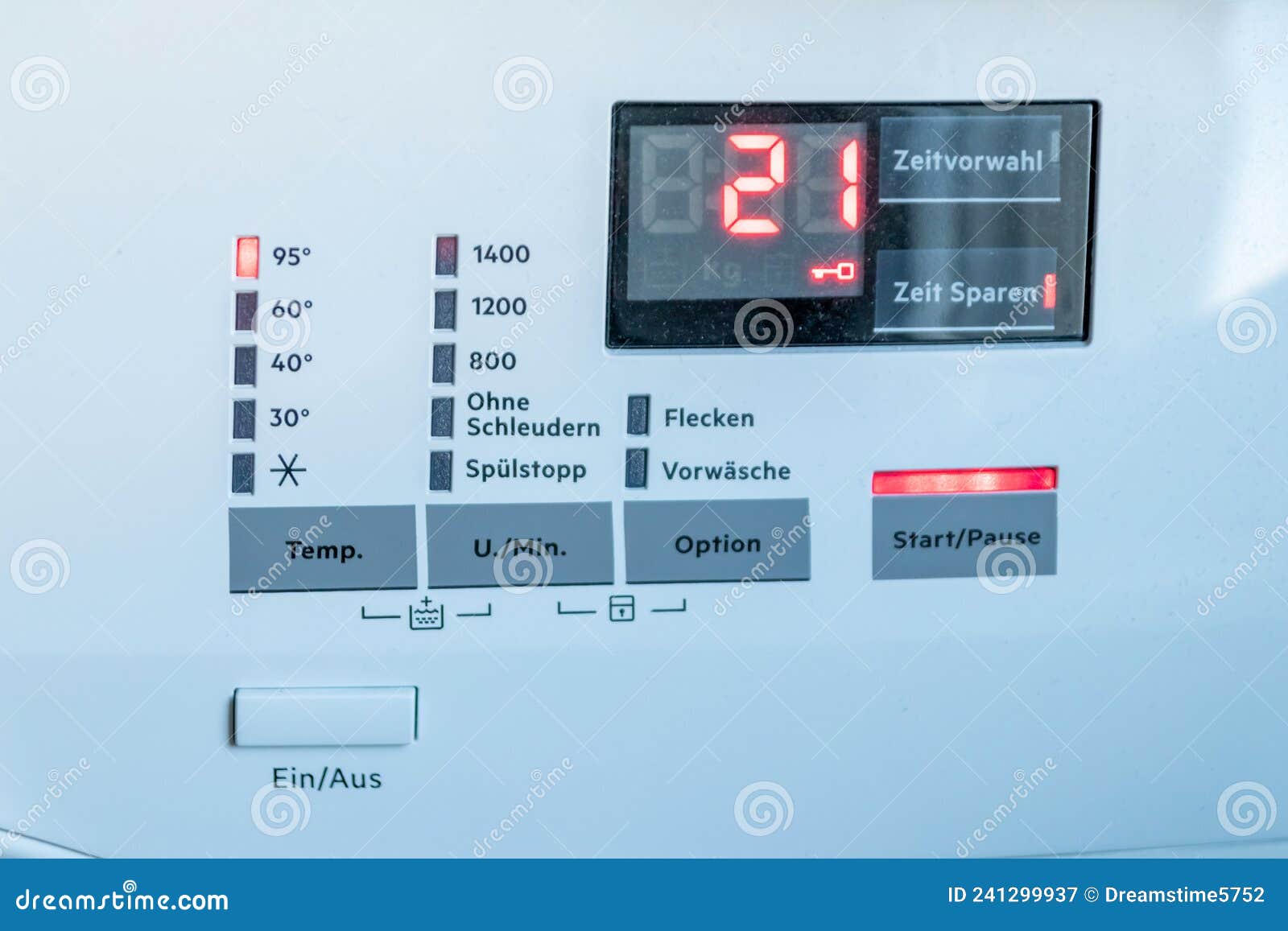Detail View of Washing Machine Control Panel with Contemporary ...