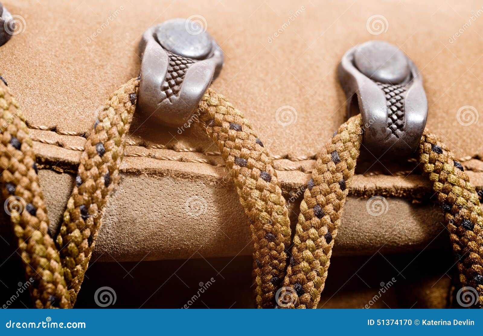 Detail of walking boots stock photo. Image of eyelet - 51374170