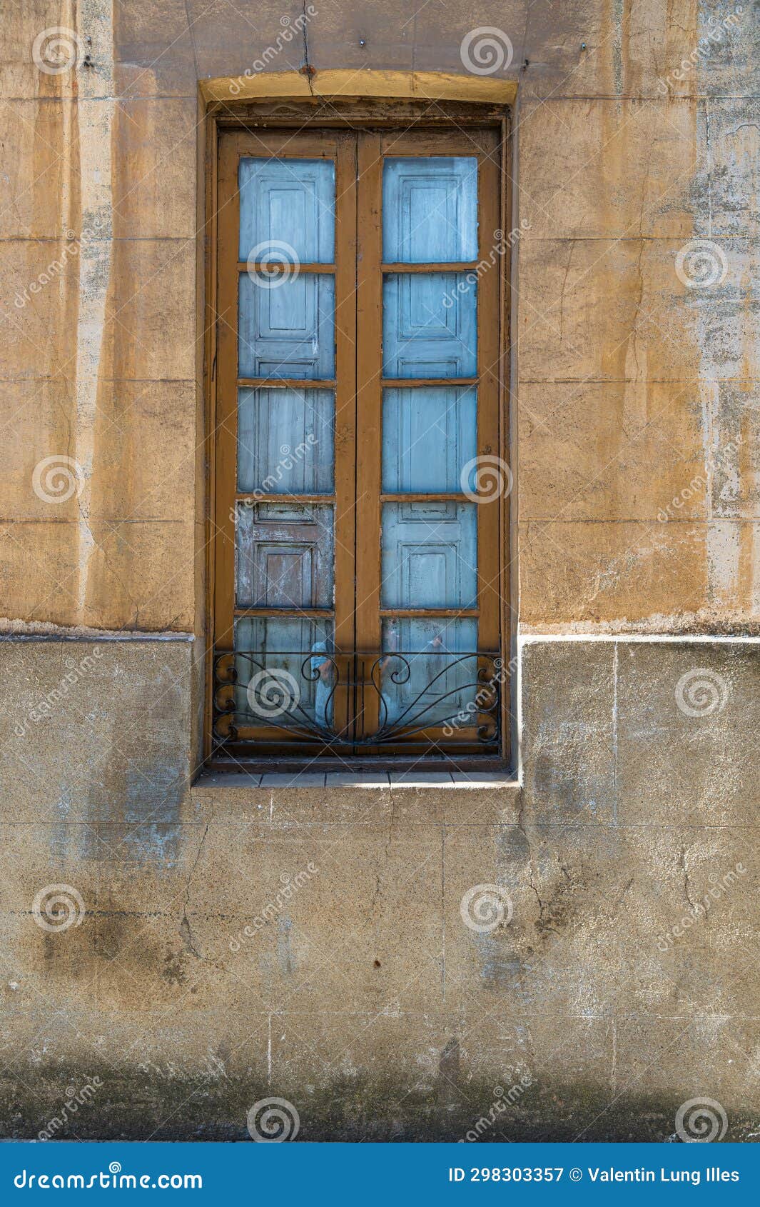 Detail of a Wall with Closed Window Stock Image - Image of material ...