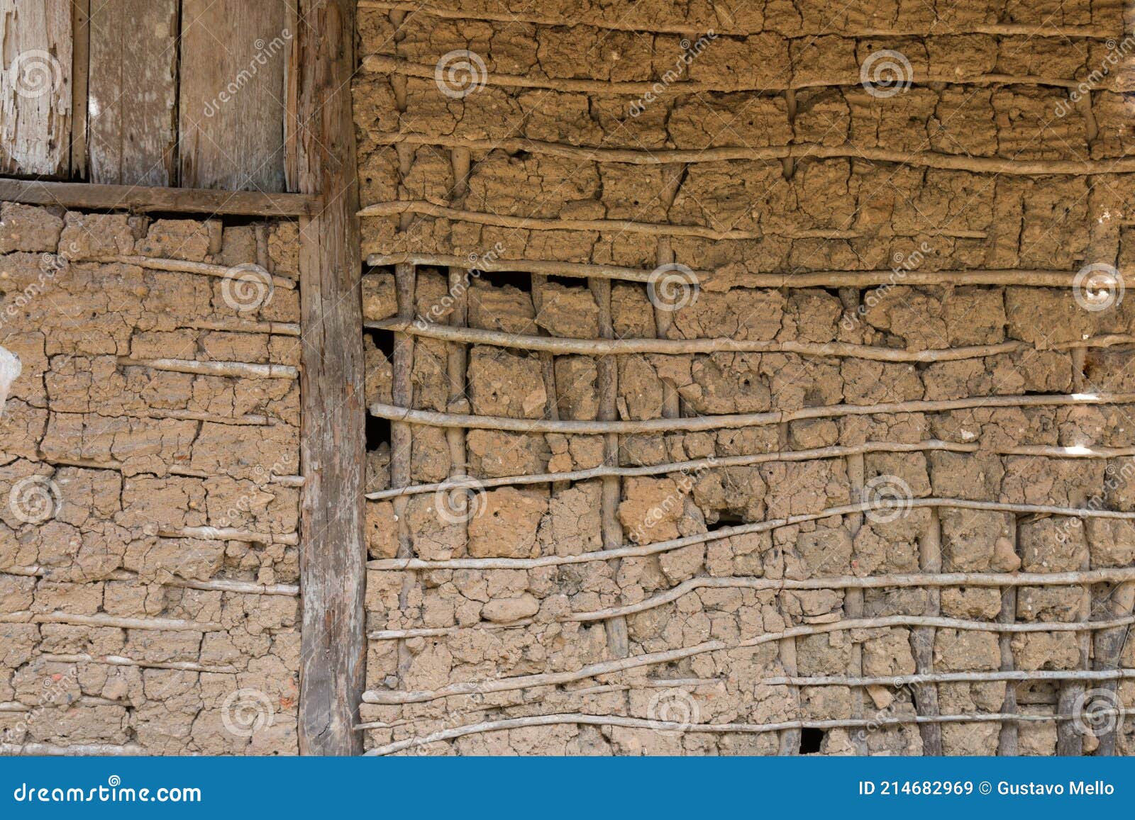 Detail of Wall of House Made of Taipa with Clay Stock Image - Image of ...