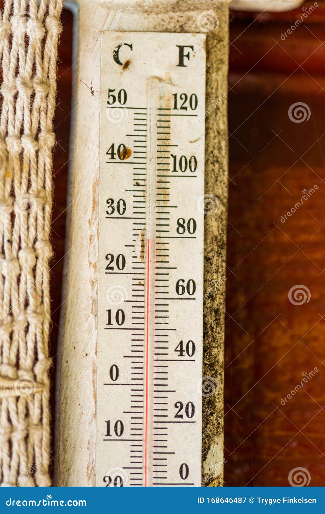 Detail of a Wall Thermometer Showing 26 Degrees C Stock Image - Image ...