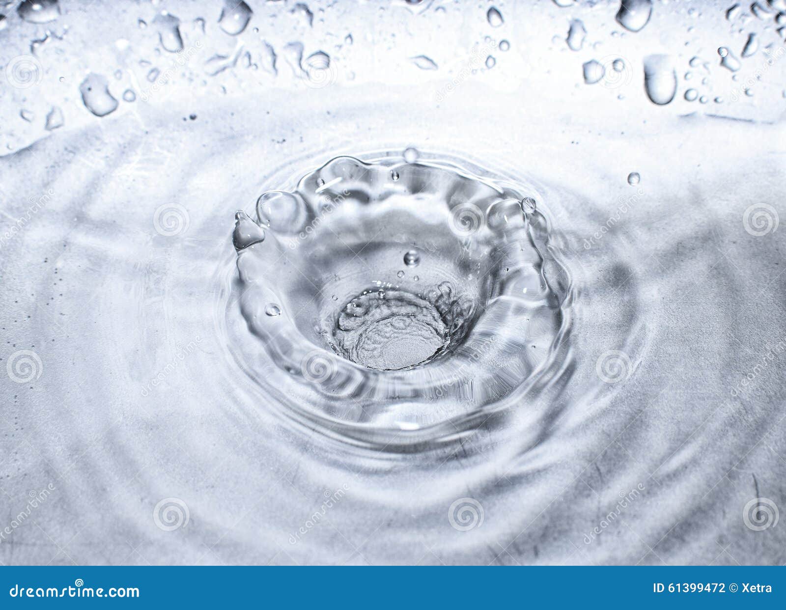 Detail of Water Drop Falling into Water Surface Stock Photo - Image of ...
