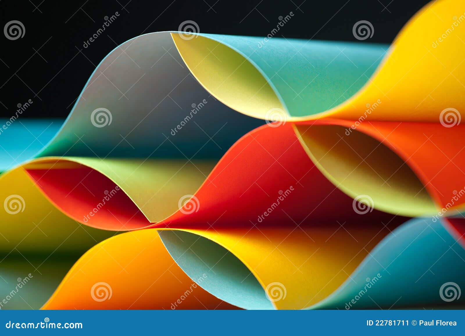 Detail of Waved Colored Paper Structure Stock Image - Image of ...