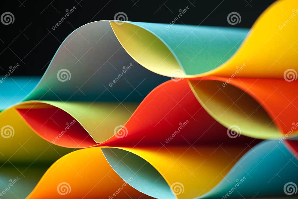 Detail of Waved Colored Paper Structure Stock Image - Image of ...