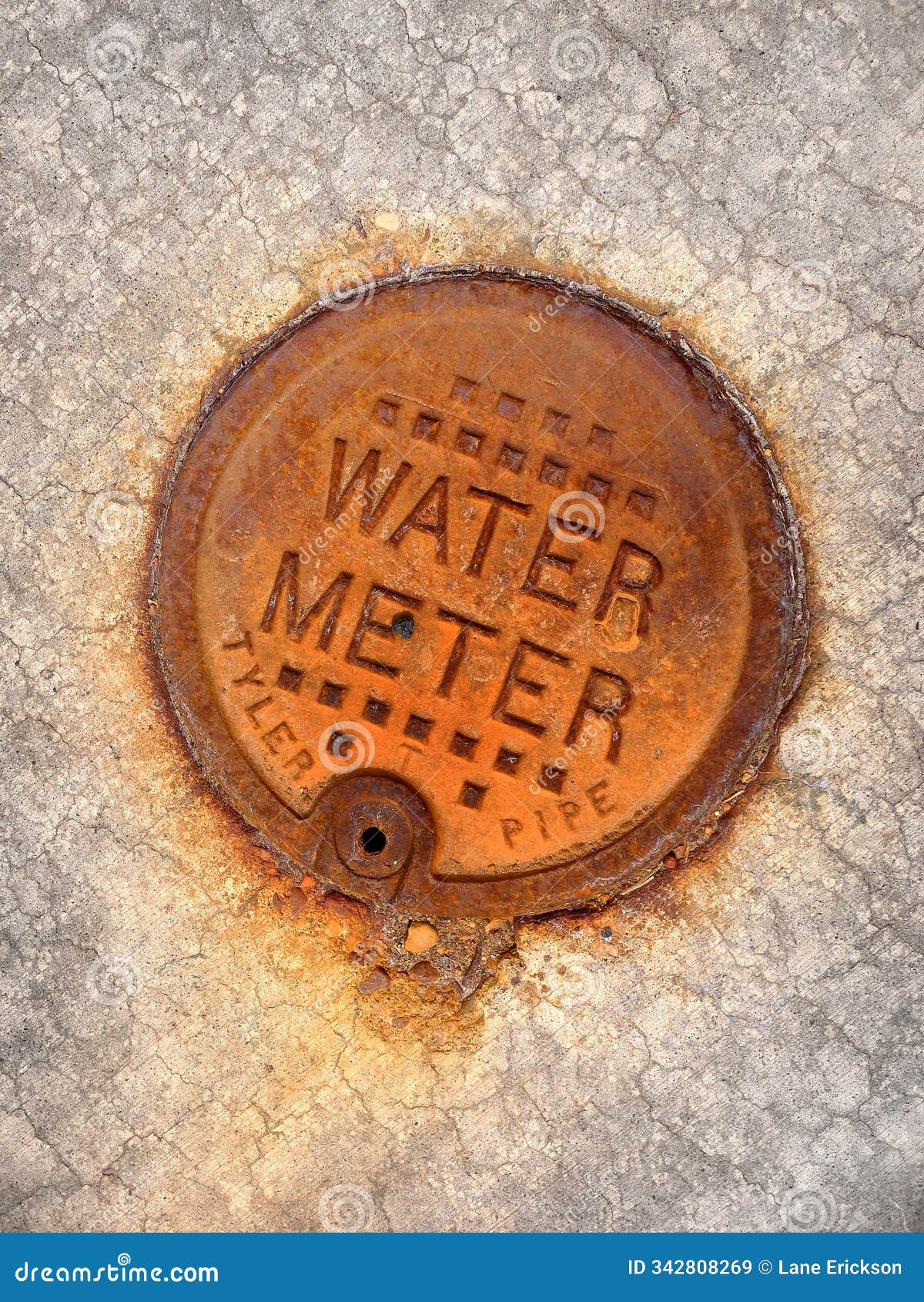 Rusted Water Meter Cover Texture on Concrete Sidewalk Editorial Stock ... Rusted Water Meter Cover Texture on Concrete Sidewalk Editorial Stock ...