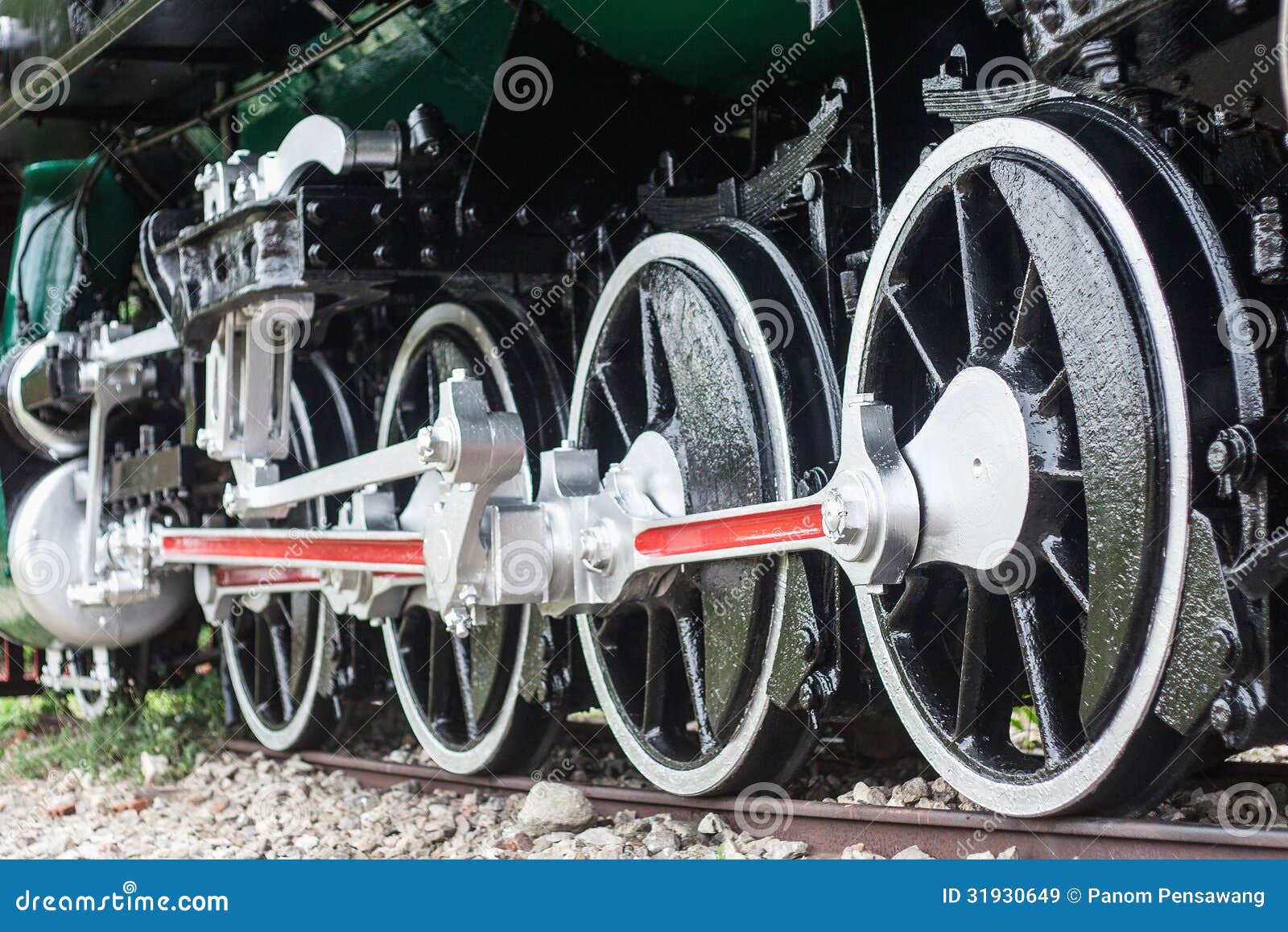 Detail of the Wheels on a Train Stock Image - Image of retro, power ...