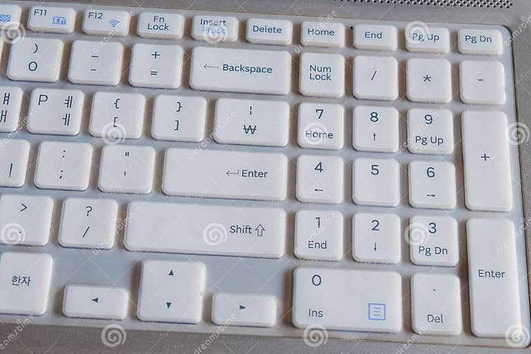 Detail of White Keyboard Keys of Personal. Stock Photo - Image of ...