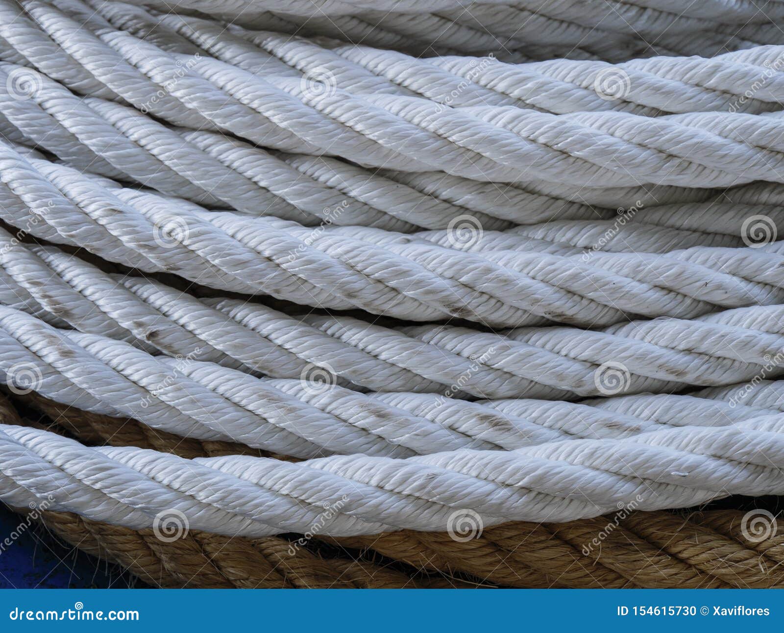 Detail of a White Nautical Rope Stock Photo - Image of nautical, trap ...